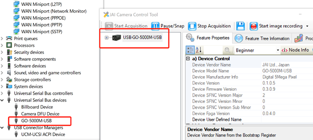 How to deal with the eBus-JAI and JAI control software use the usb ...